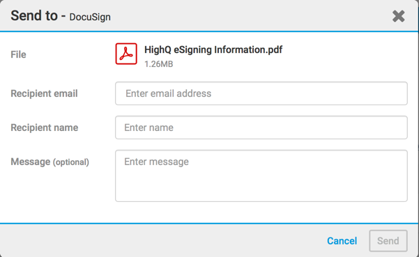 eSign (Electronic signature with DocuSign) - Thomson Reuters HighQ ...